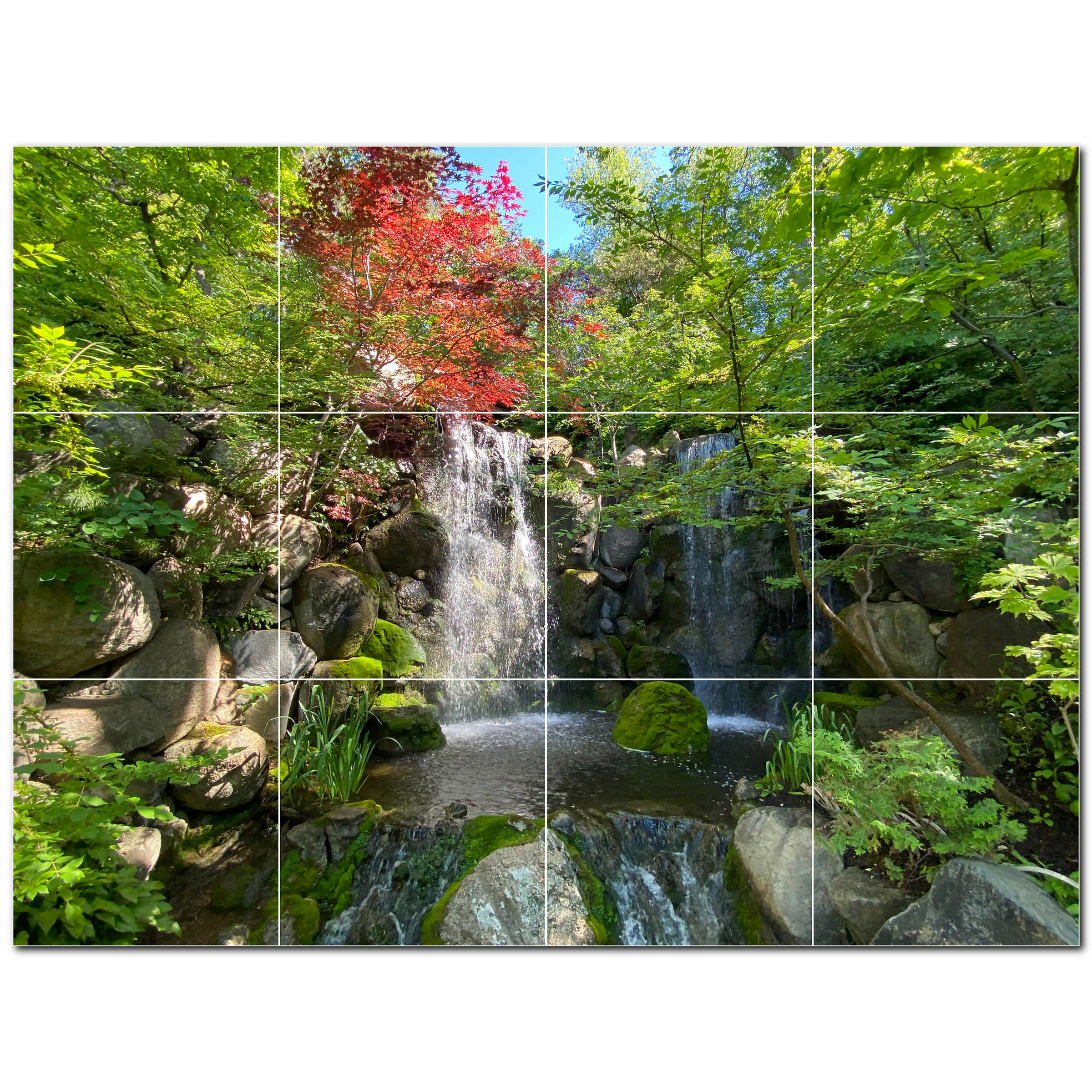 Picture-Tiles.com 32" x 24" Ceramic Waterfalls Photo Decorative Mural ...