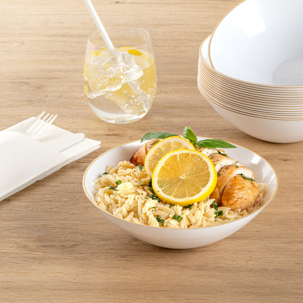 Restaurantware-Moderna 16 Ounce Plastic Bowls, Durable Disposable Salad ...