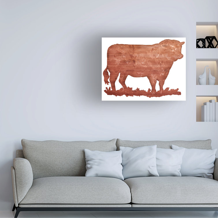 August Grove® Bull Cut Out On Canvas by RetroPlanet Canvas Art ...