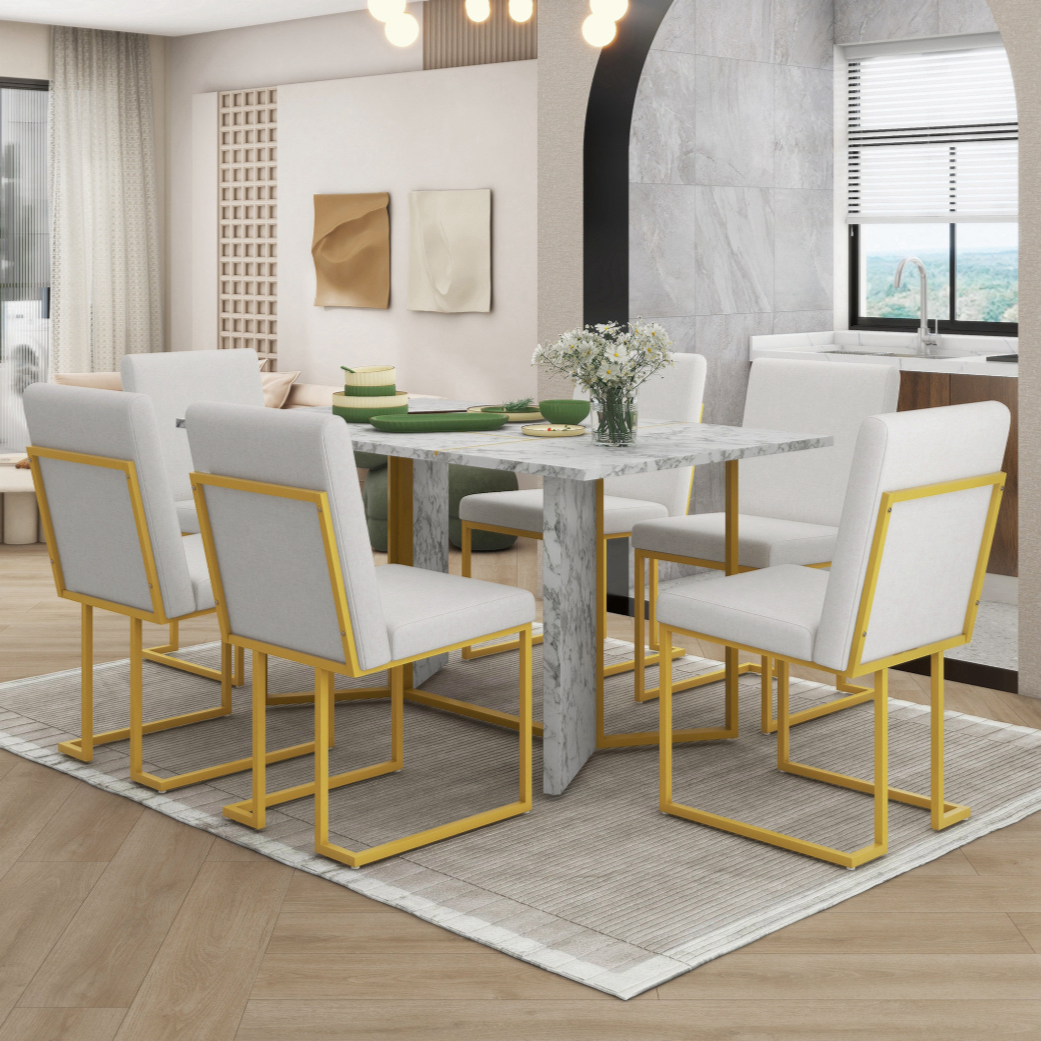 Mercer41 Zaimah Rectangular 30'' L x 60'' W Dining Set | Wayfair