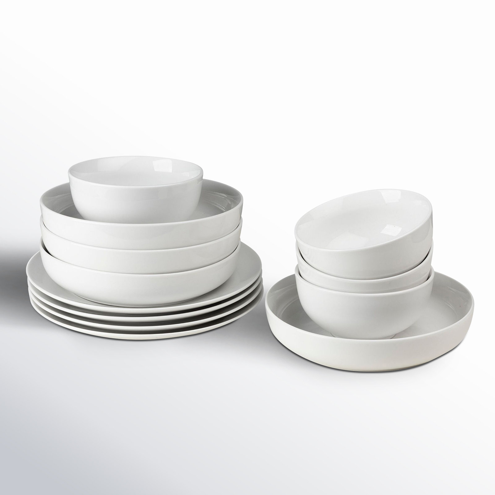 Euro Ceramica White Essential 12 Piece Dinnerware Set & Reviews | Birch ...