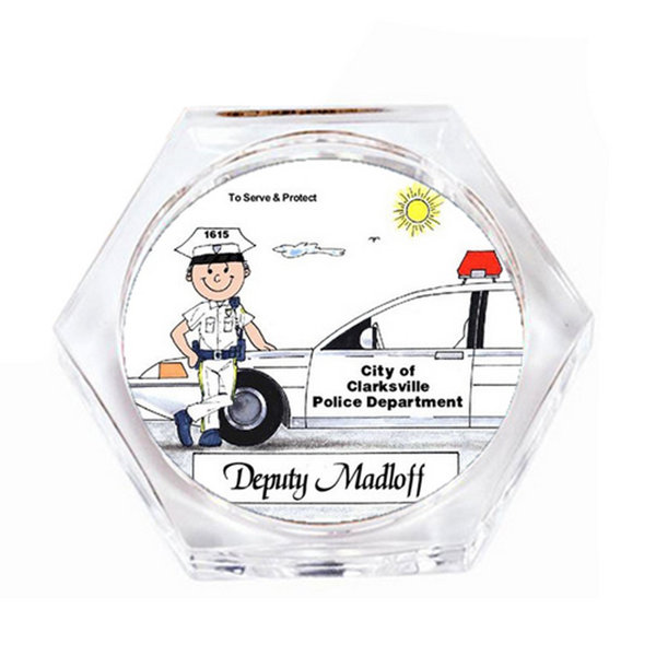 Printed Perfection Personalized Police Officer - Male Drink Coaster ...