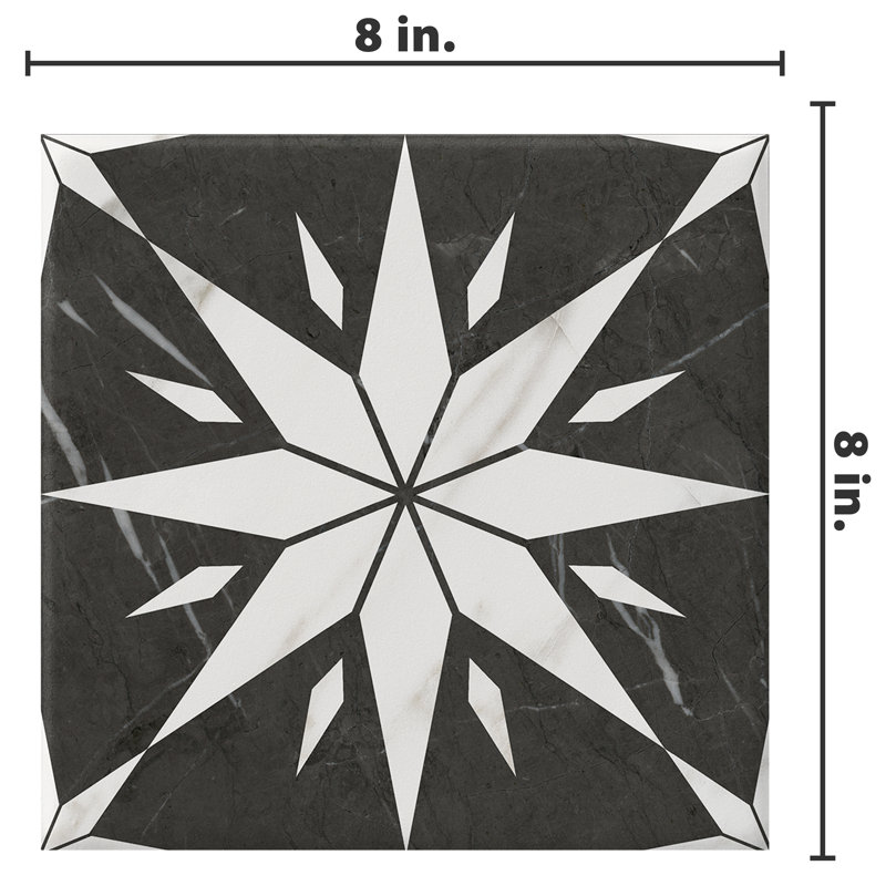Merola Tile Ursino 8" x 8" Porcelain Marble Look Wall & Floor Tile ...