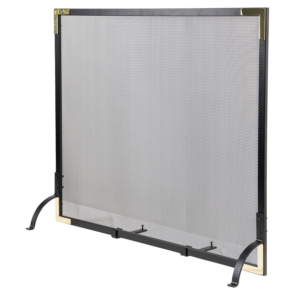 Modern Ember Cecilia Mesh Fireplace Screen with Durable Single Panel ...