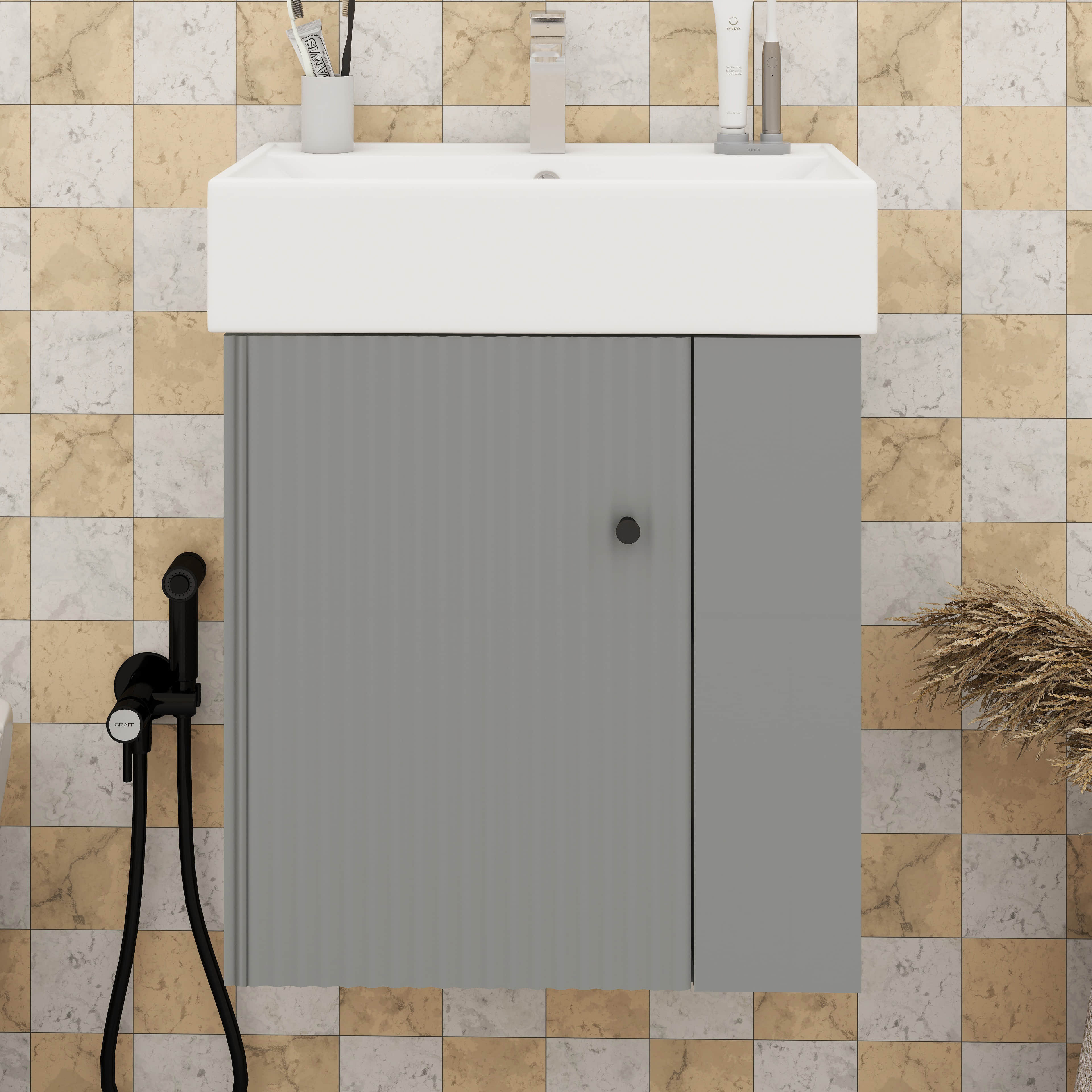 Ebern Designs 21.6" Floating Bathroom Vanity With Sink, Right Side Open ...