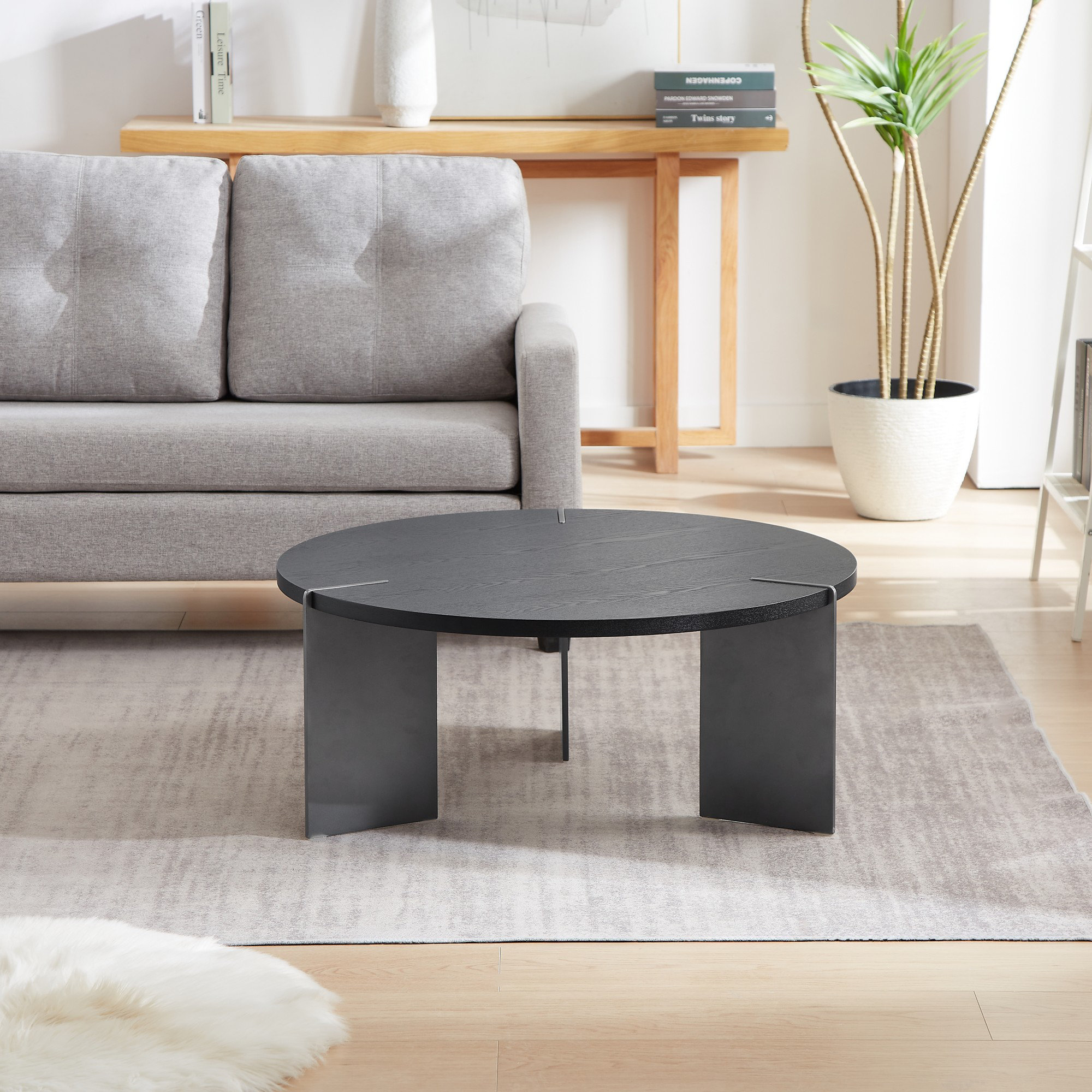 Corrigan Studio Round coffee table Metel feet - Wayfair Canada