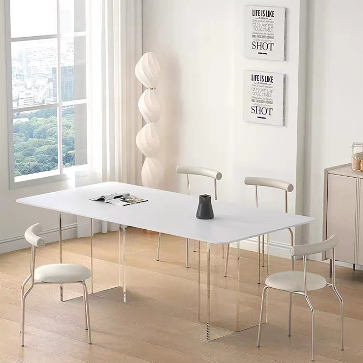 MRzenghong Modern Acrylic Floating Dining Table - Wayfair Canada
