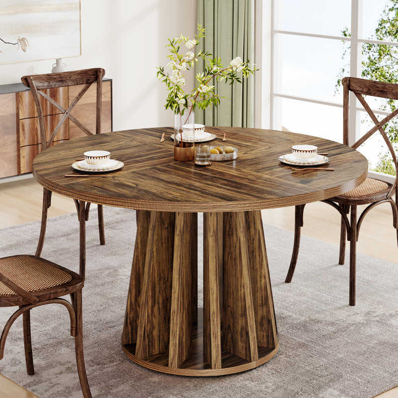 Millwood Pines 47" Round Dining Table For 4-6 People & Reviews ...