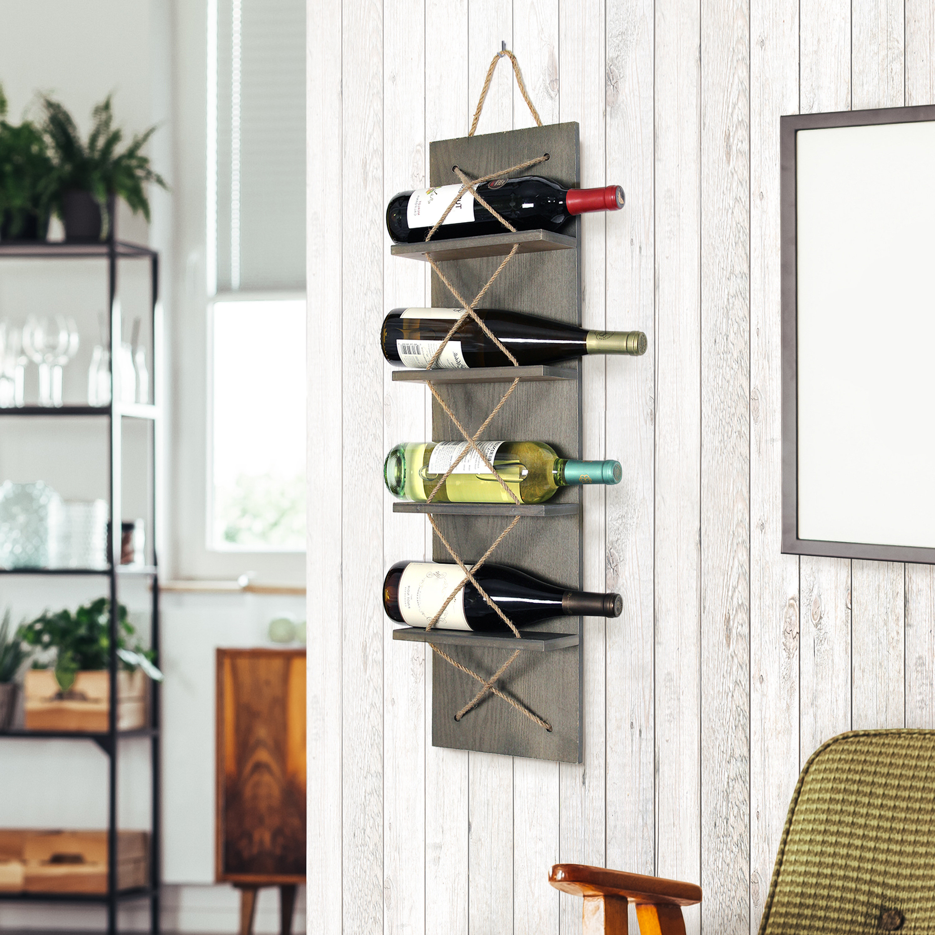 Beachcrest Home™ Benat 4-Bottle Wine Bottle Rack | Wayfair