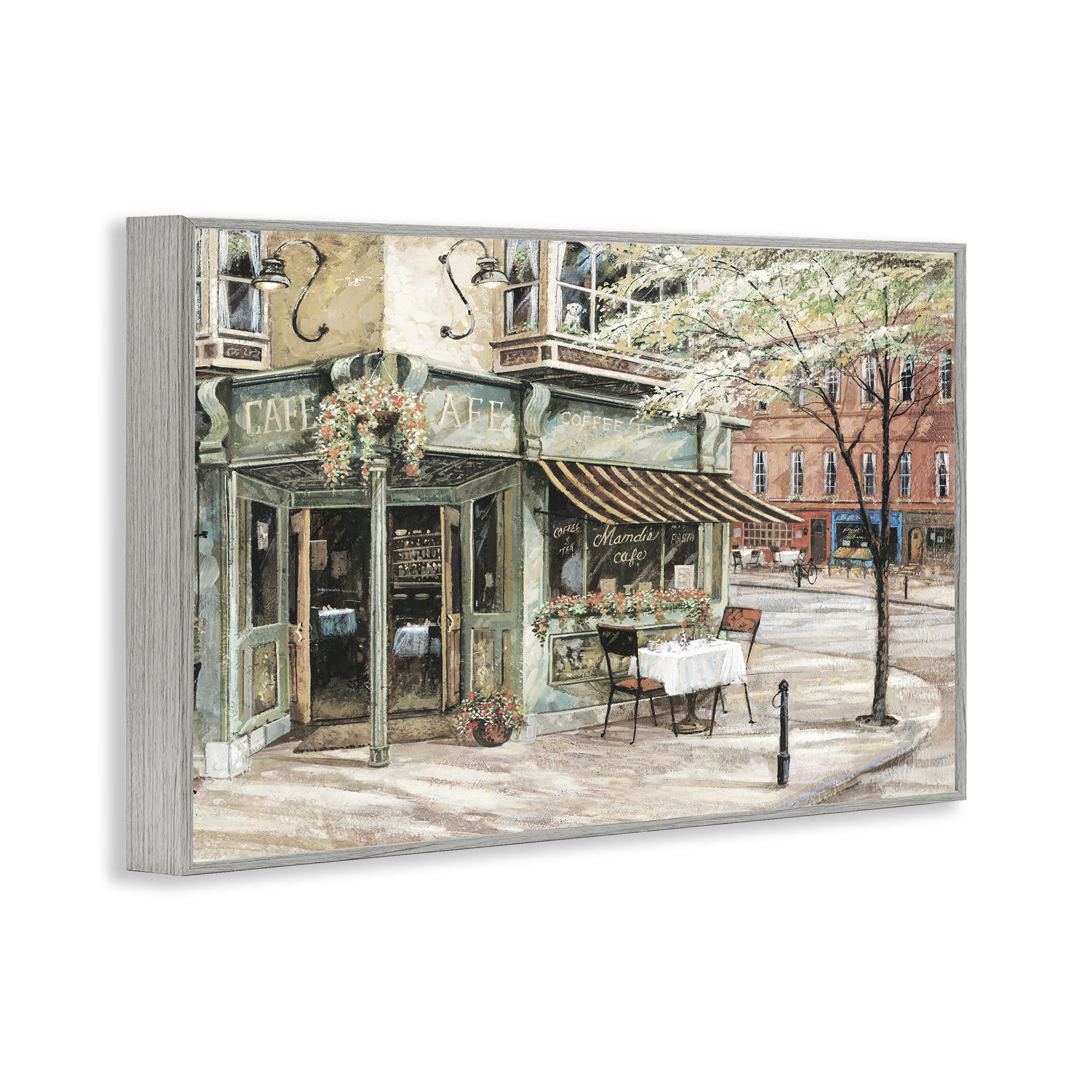 Ebern Designs City Corner Café Framed Giclee Art by Ruane Manning | Wayfair
