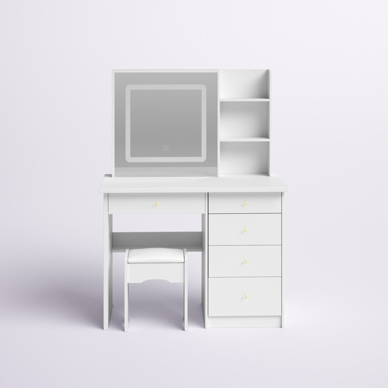 Etta Avenue™ Emilee 39.4'' Wide Vanity Set with Stool and Mirror ...