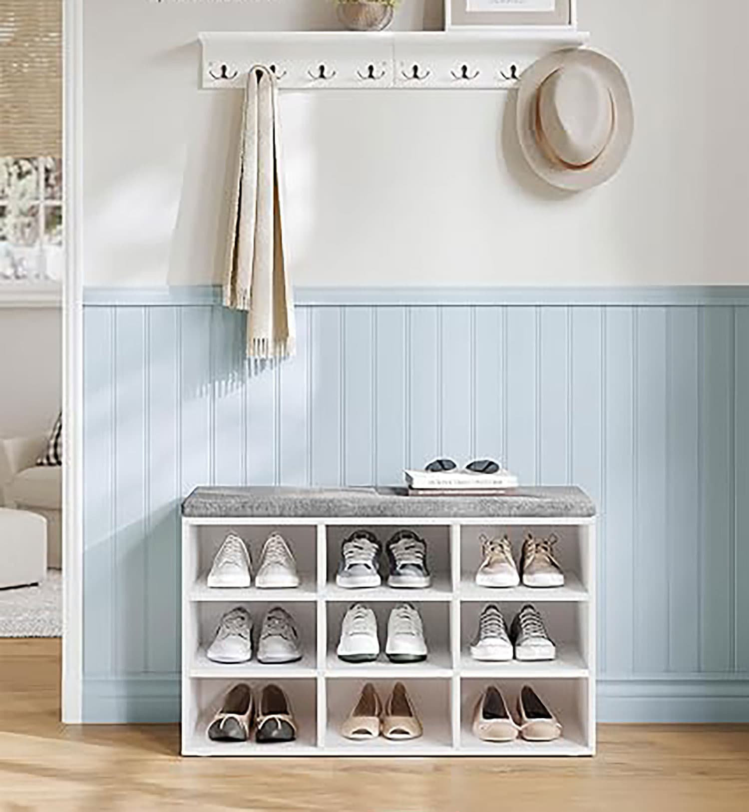 Rebrilliant 18 Pair Shoe Storage Bench | Wayfair