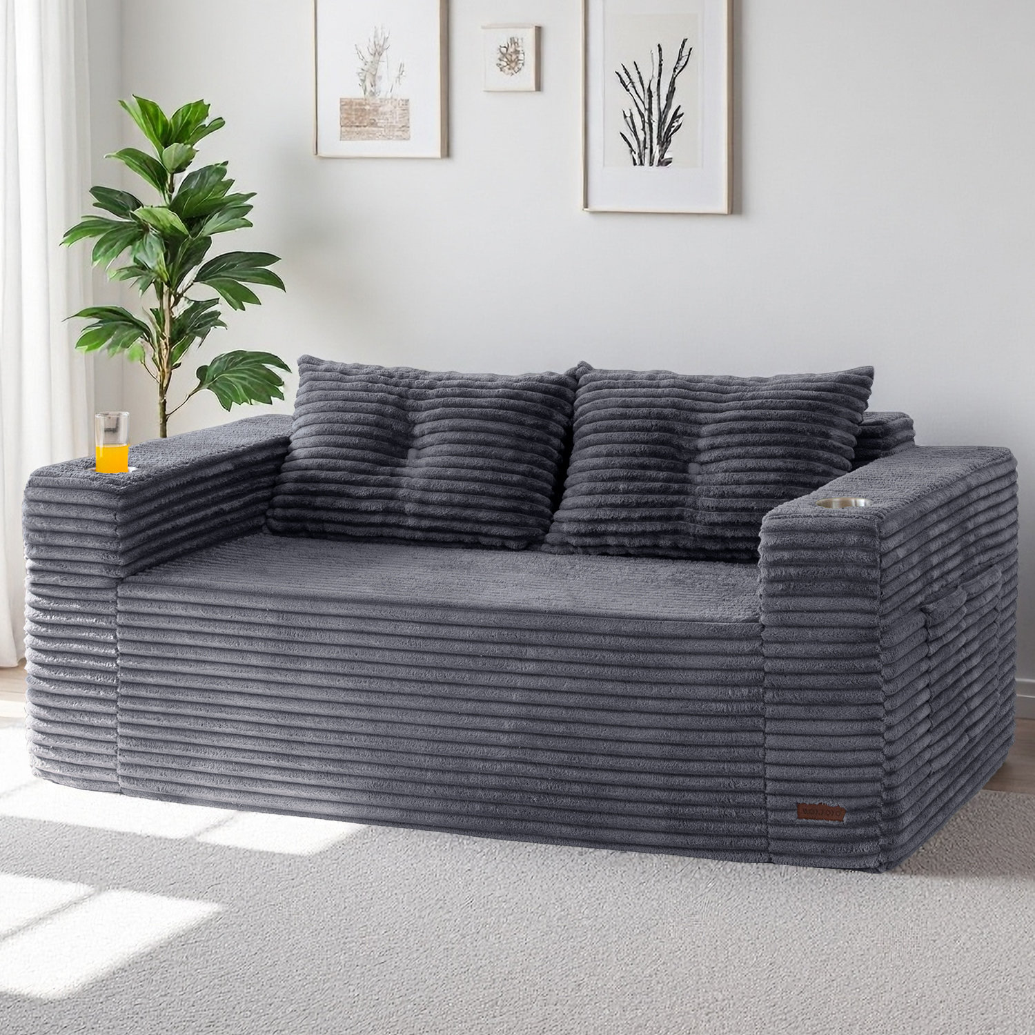 Mercer41 Loveseat Sofa,Modular Comfy Small Cloud Couch for Small Spaces ...
