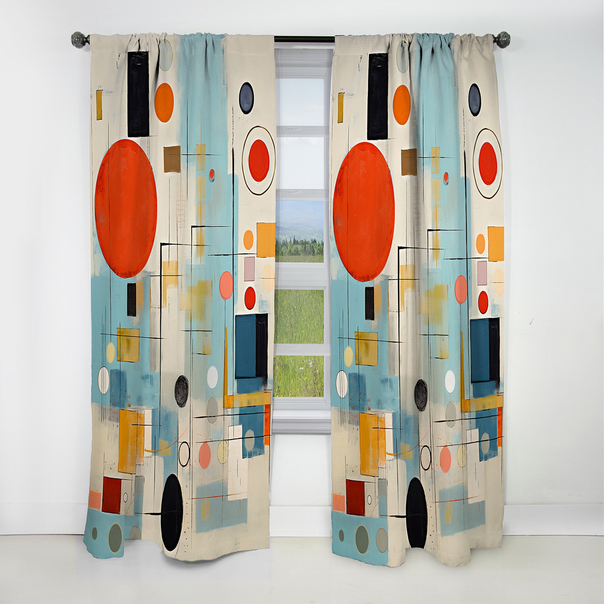 East Urban Home Coakley - Midcentury Abstract Blackout Curtain - 1 ...