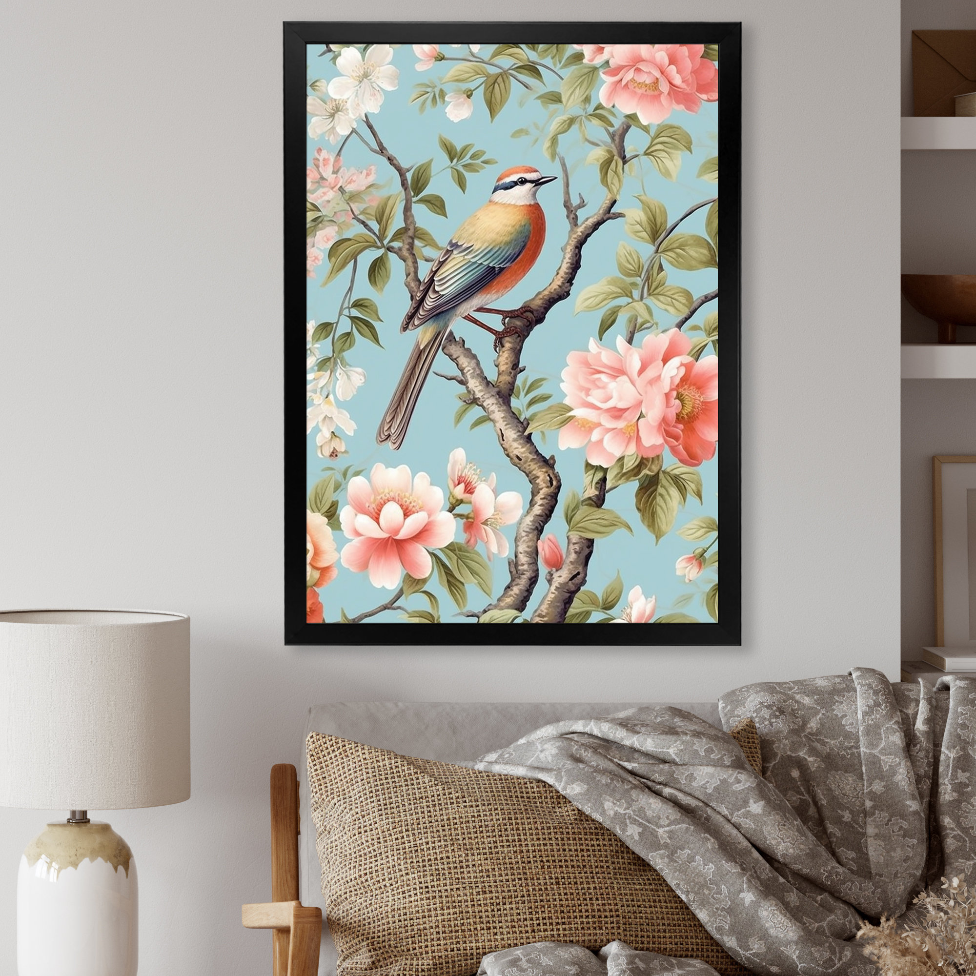 Winston Porter Chinoiserie Birds And Peonies II - Bird Wall Art Prints ...