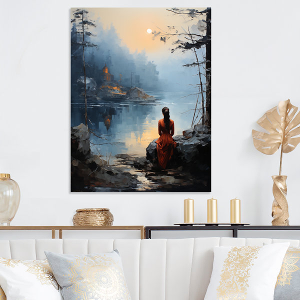 Ivy Bronx Calm Solitude Woman Meditation I - Fashion Metal Art | Wayfair