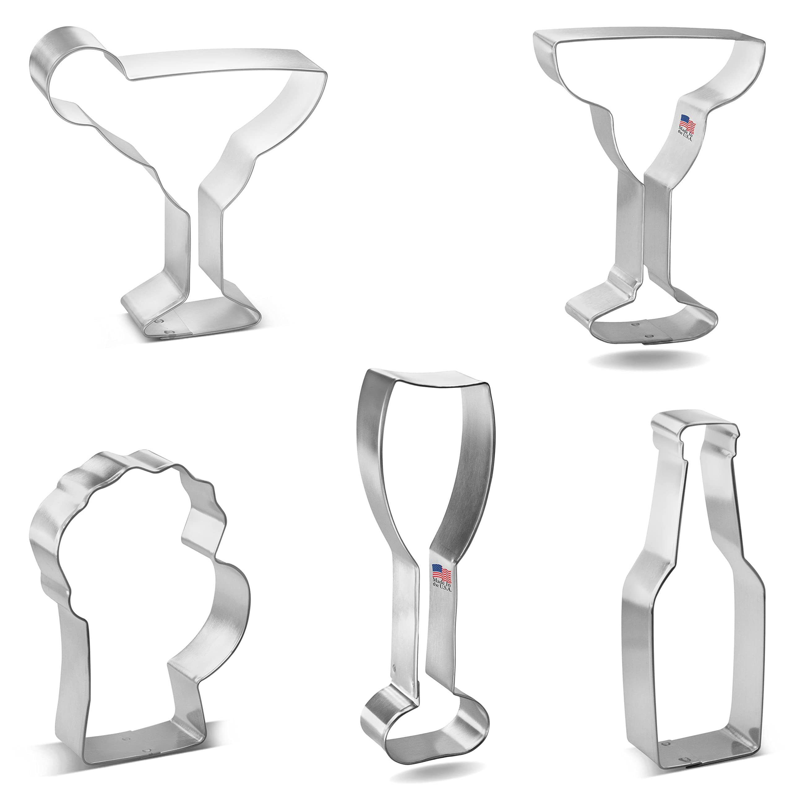 Cookiecutter.Com 5 Piece Drinks Cookie Cutter Set Margarita Glass With ...