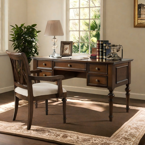 Coxambrey Luxury Modern Solid Wood Writing Desk | Wayfair