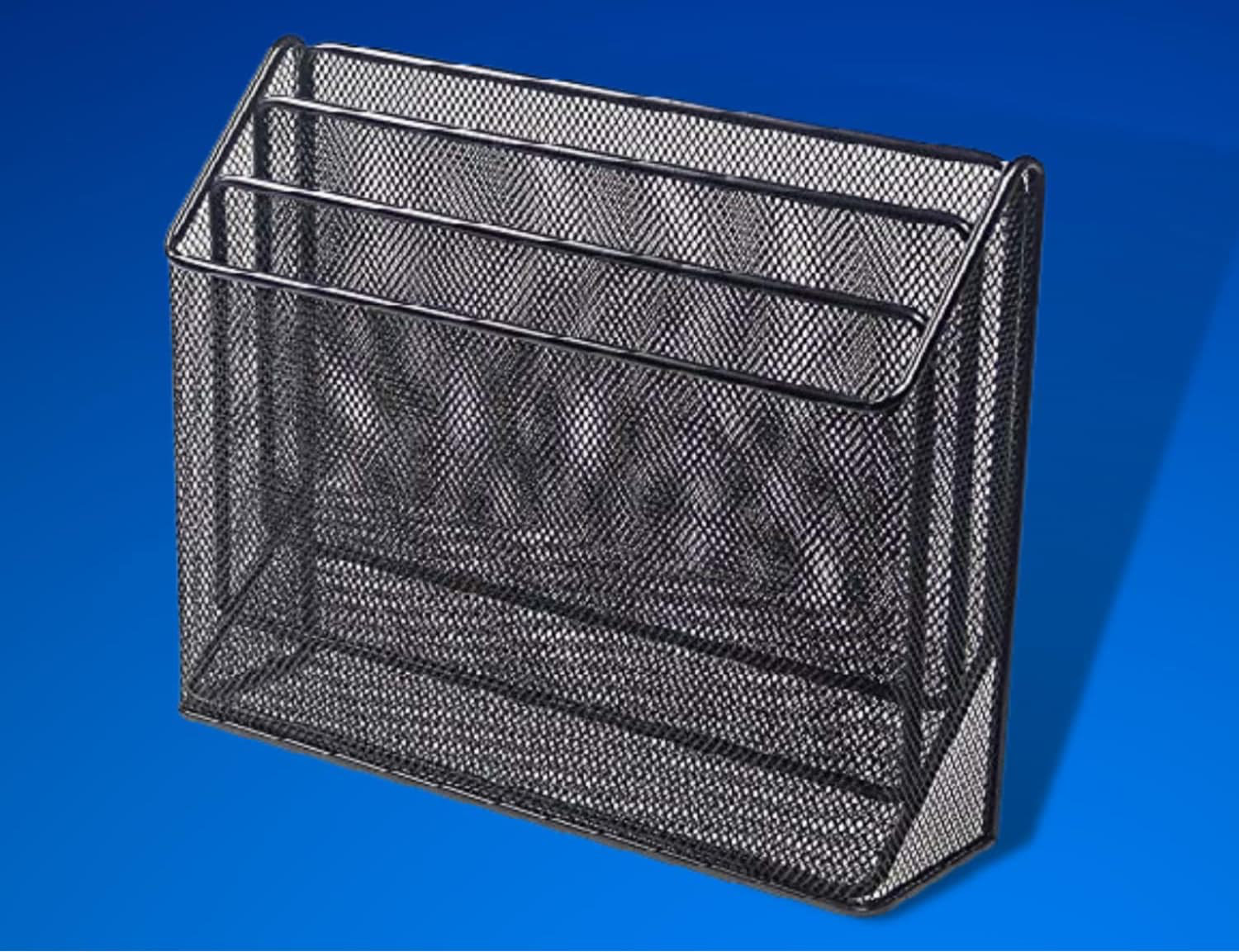 Latitude Run® Tidy Your Desk with Black Mesh 3-Tier Organizer | Wayfair