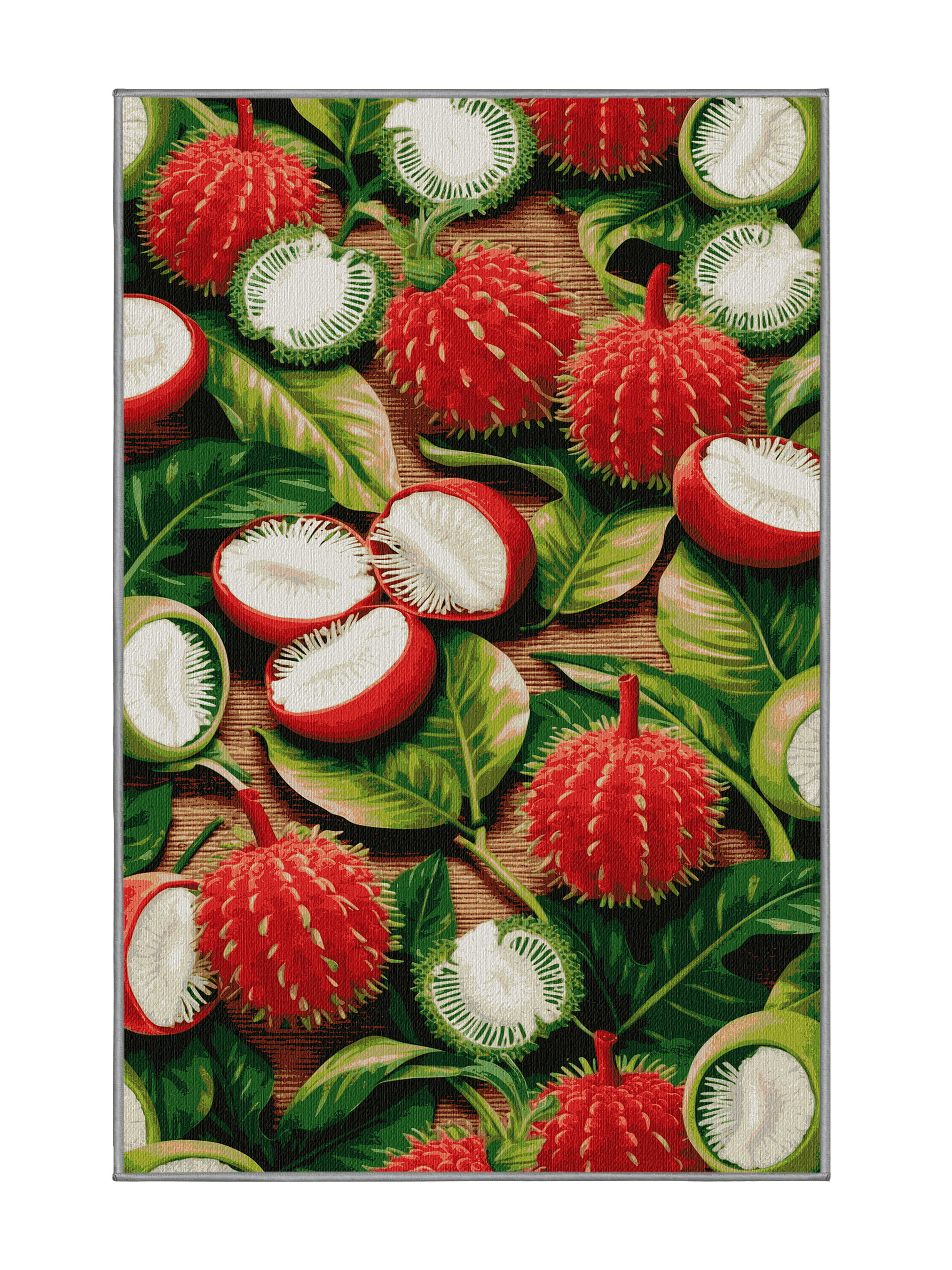 One Allium Way® Washable Rambutan Fruits Area Rug | Wayfair