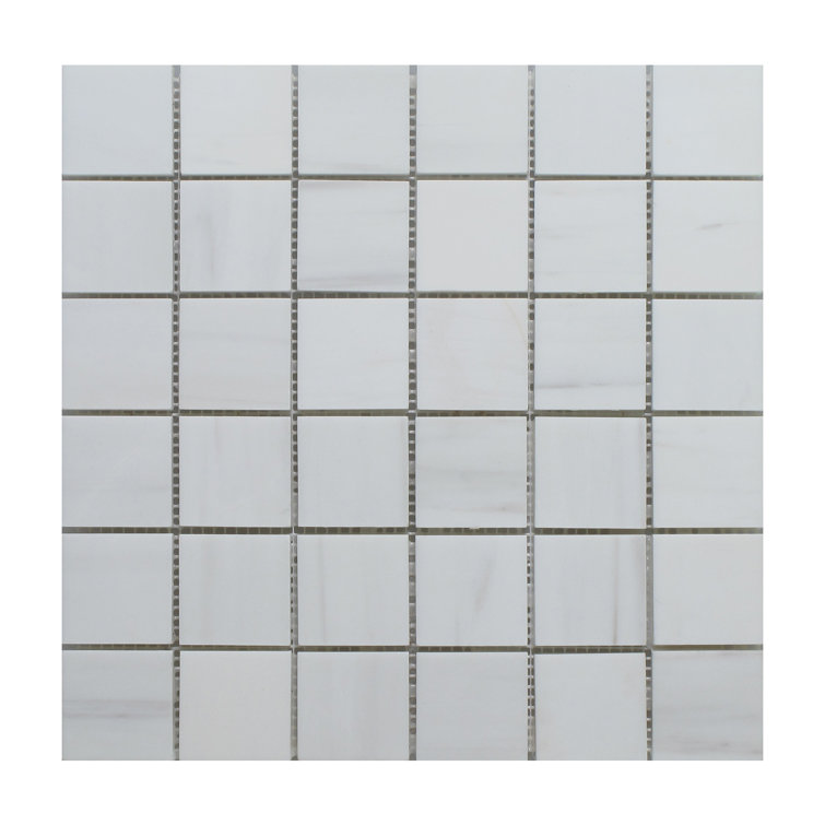 Seven Seas Collection Dolomite Natural Stone Grid Mosaic Wall Tile ...