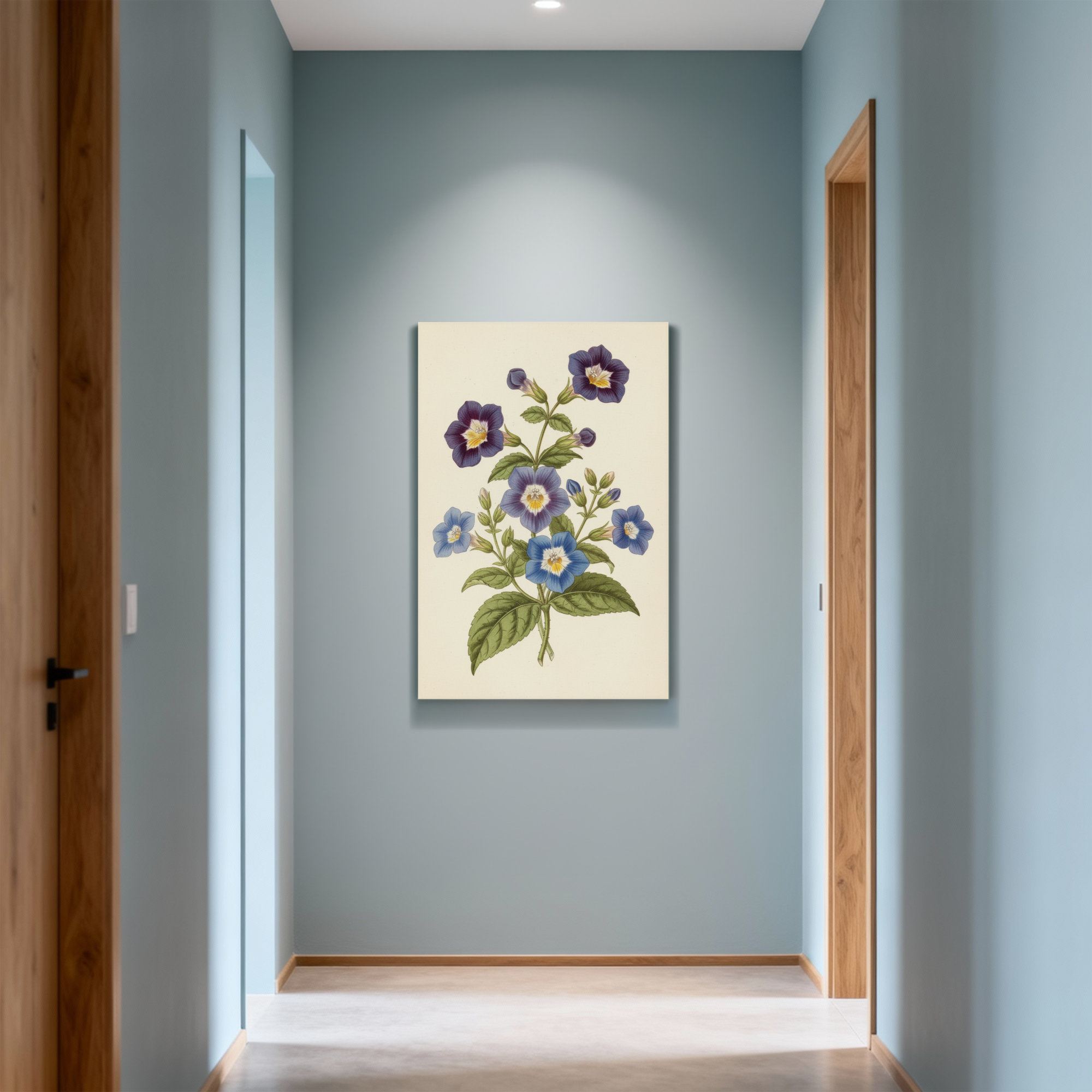 Canora Grey Plants &Flowers Blue And Purple Flowers With Green Leaves ...