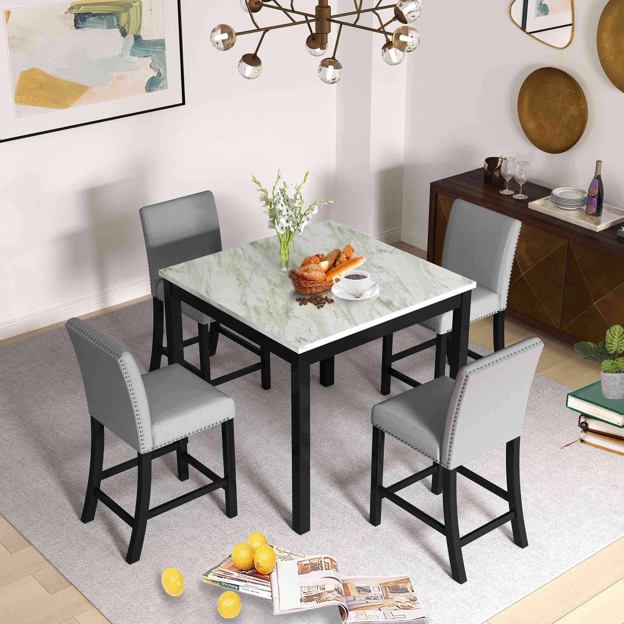 Lark Manor™ Azhaar Square 40'' L x 40'' W Restaurant Dining Set | Wayfair