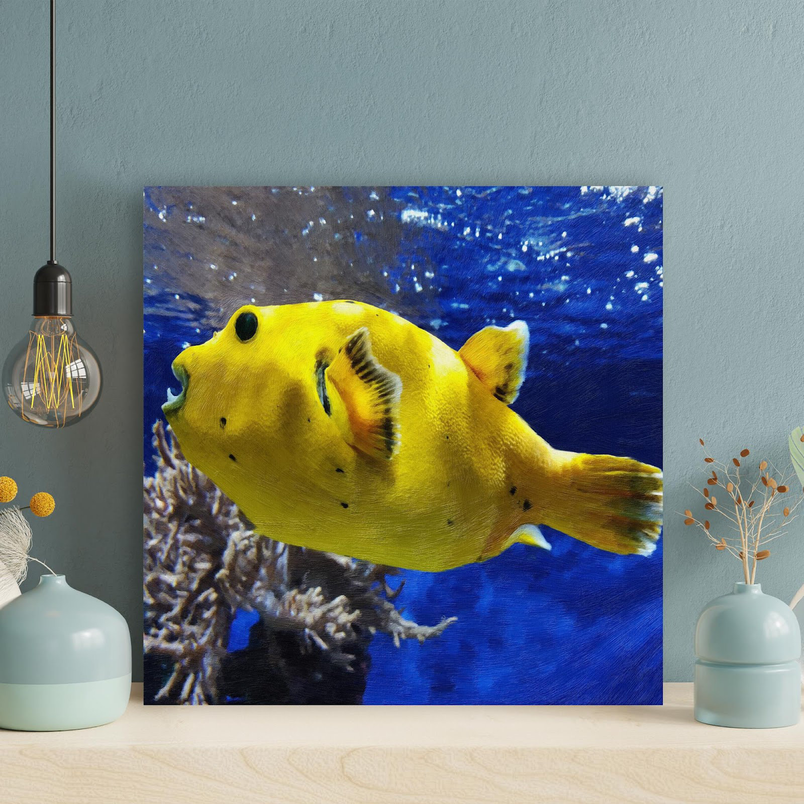 Rosecliff Heights Undewater Photography Of Yellow Fish - Wrapped Canvas ...