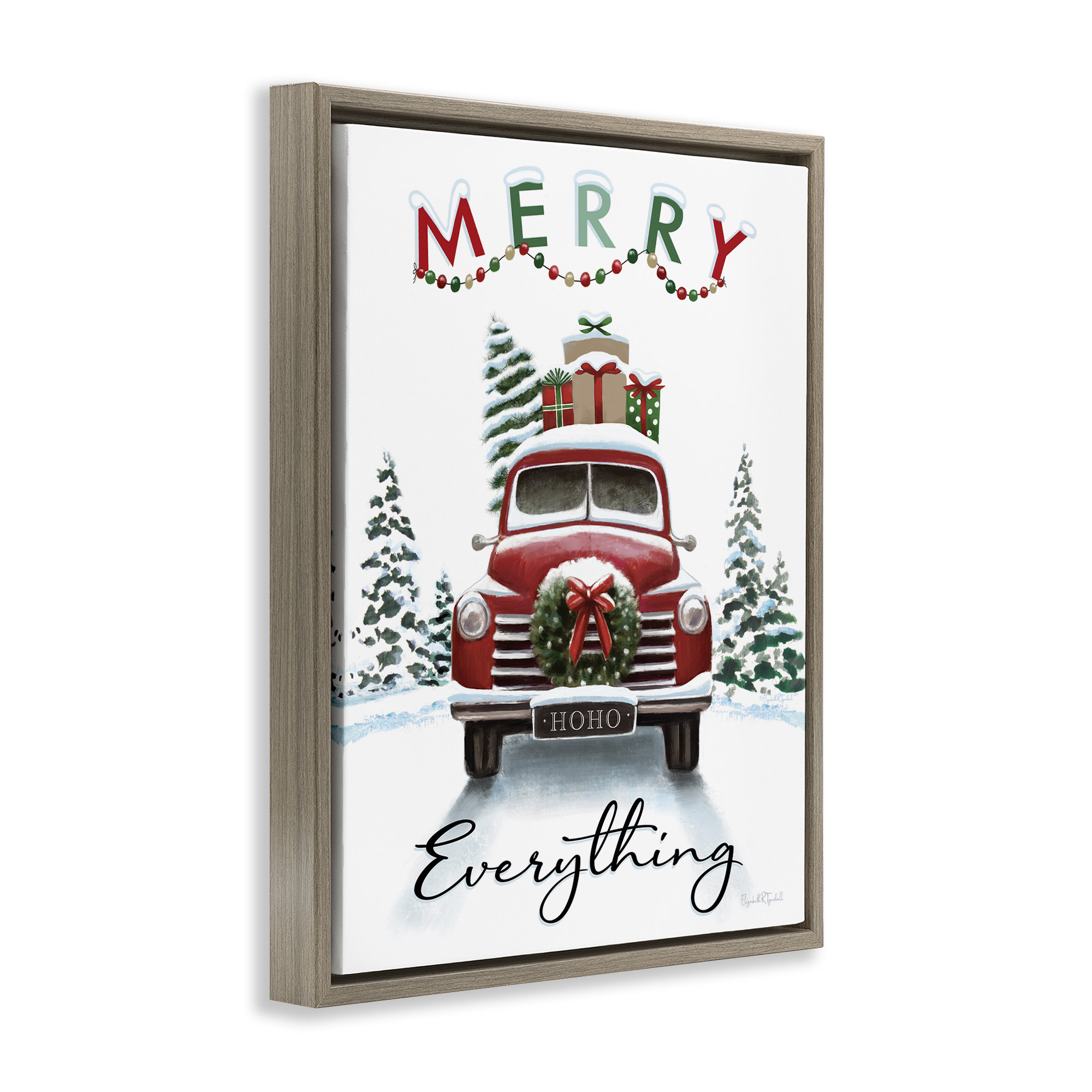 Latitude Run® Merry Everything Gift Car Canvas Wall Art by House Fenway ...