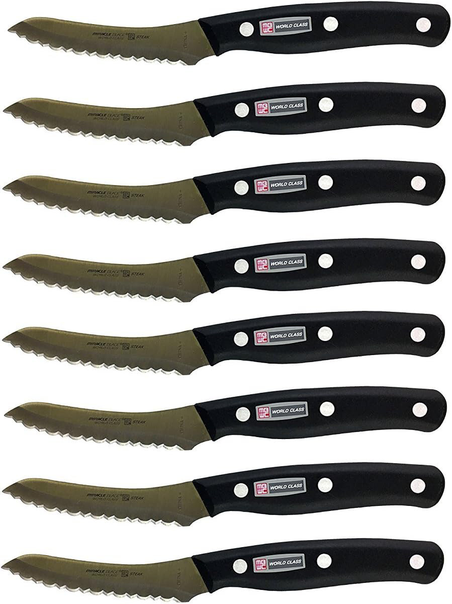 Miracle Blade IV World Class Professional Series Steak Knives Serrated ...
