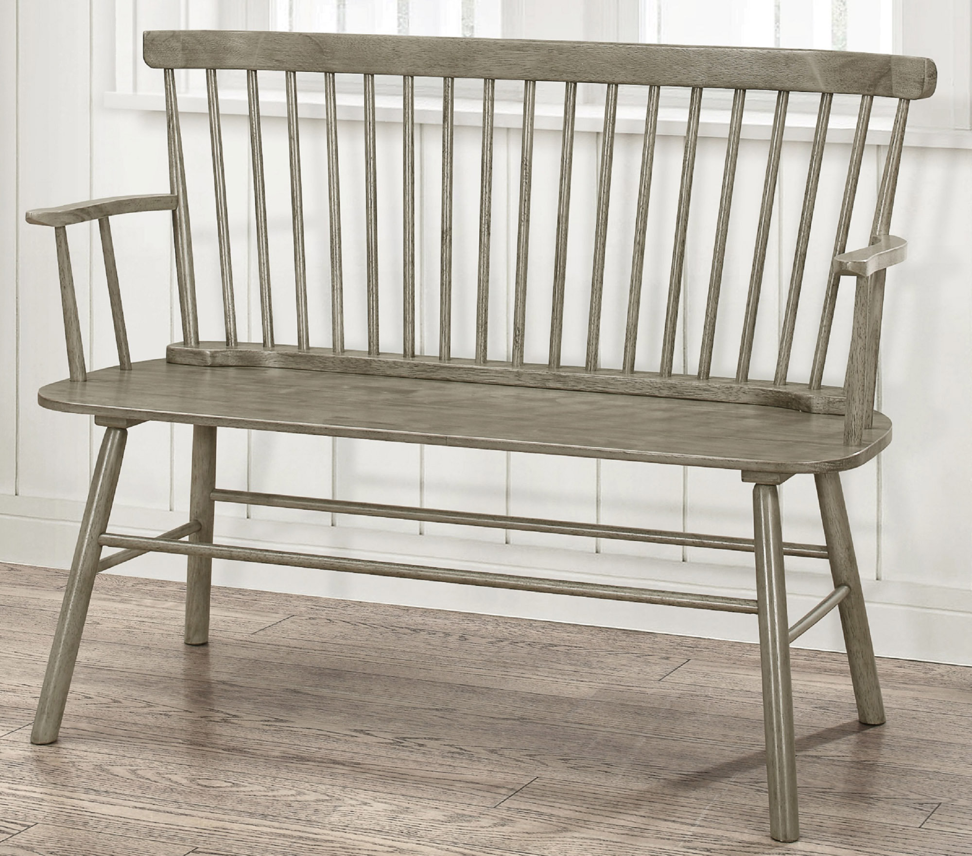 Lark Manor™ Farmhouse Relaxed Vintage Wood Spindle Back Bench | Wayfair