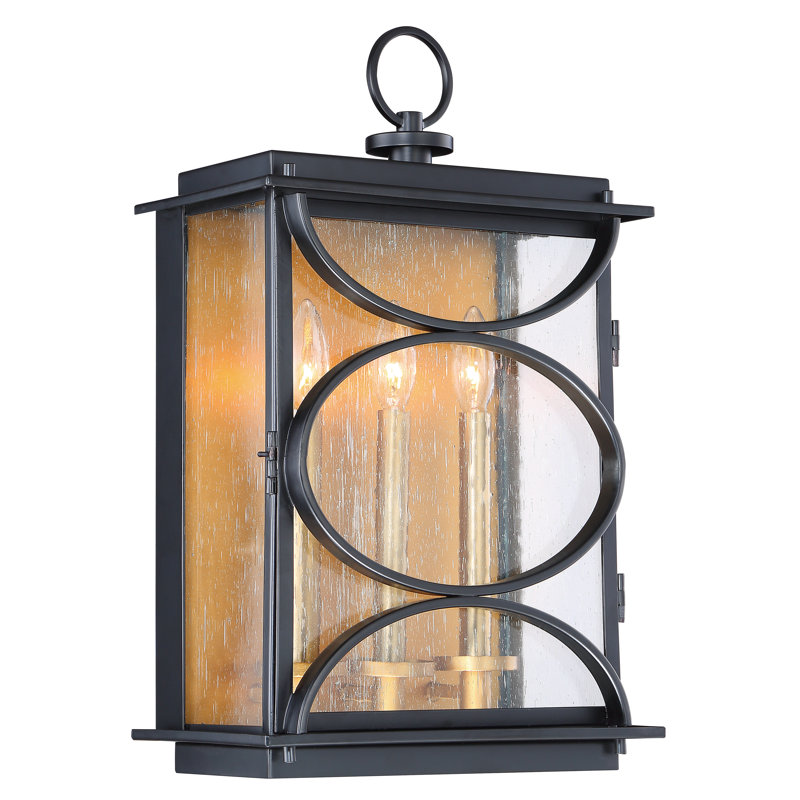 Red Barrel Studio® Gold 3-Light Outdoor Flush Mount | Wayfair