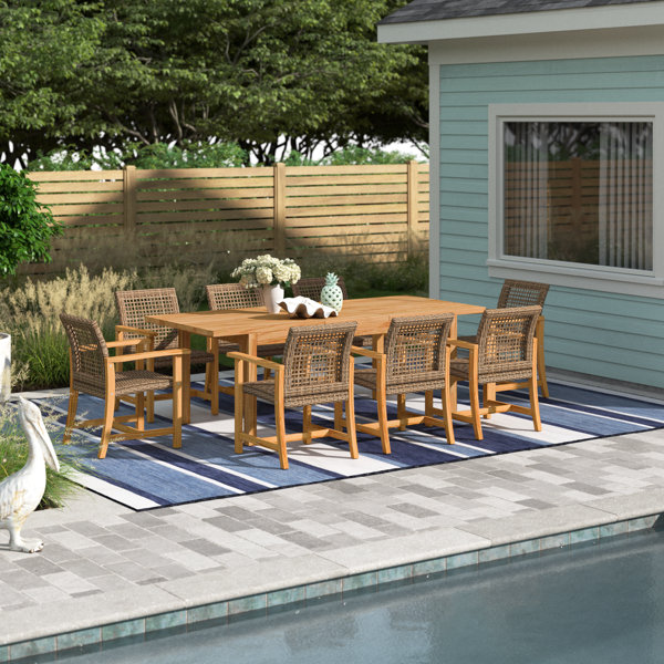 Beachcrest Home™ Atkin 8 - Person Extendable Outdoor Dining Set ...