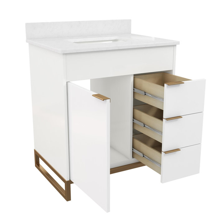 CosmoLiving by Cosmopolitan Leona 30” Bathroom Vanity & Reviews | Wayfair