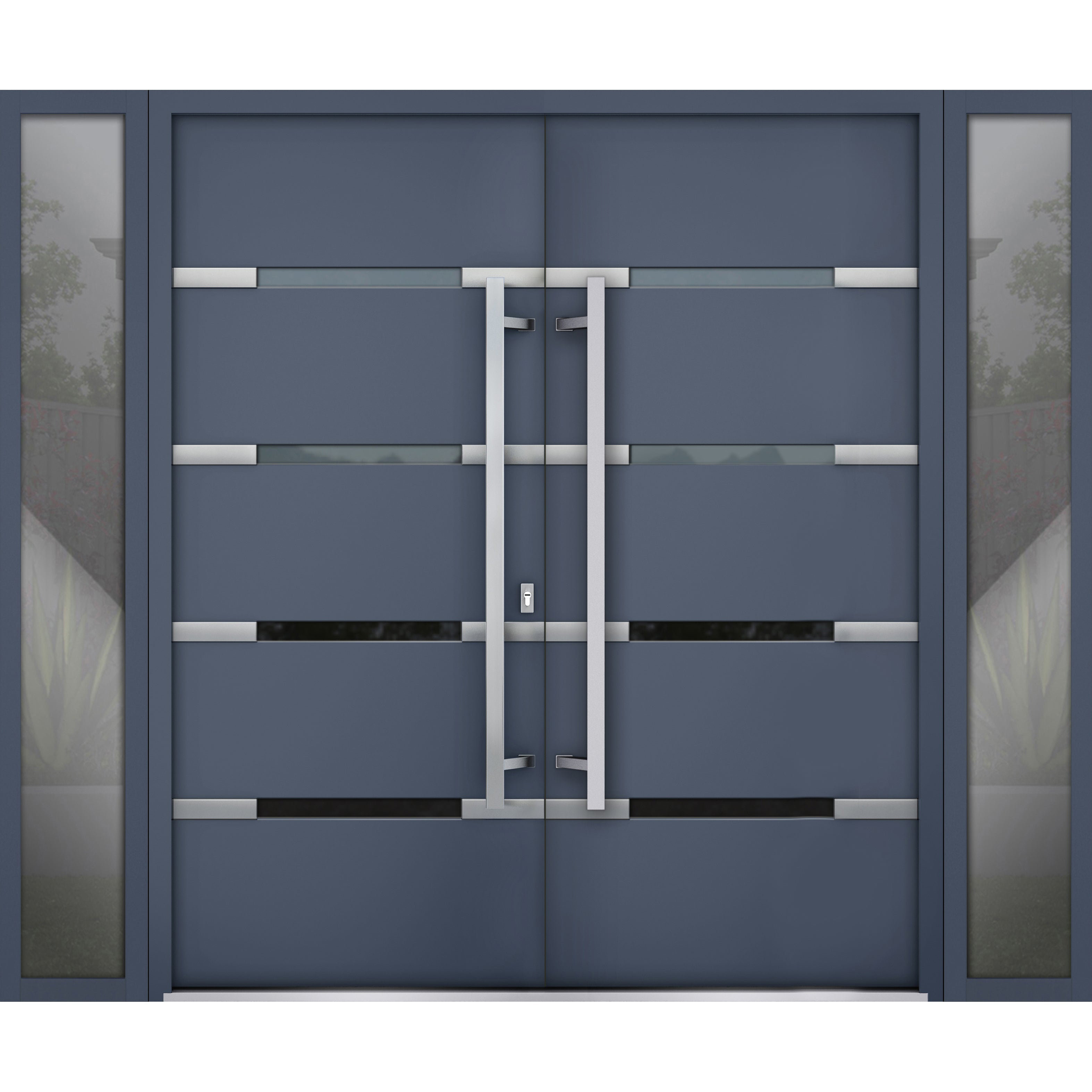 VDomDoors Front Exterior Prehung Metal Double Doors / Deux 1105 Gray ...