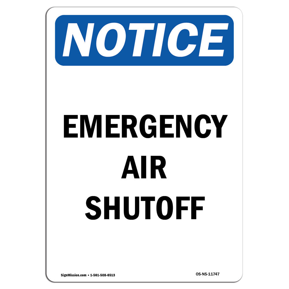 SignMission Notice - Emergency Air Shutoff Heavy Duty or Label | Wayfair
