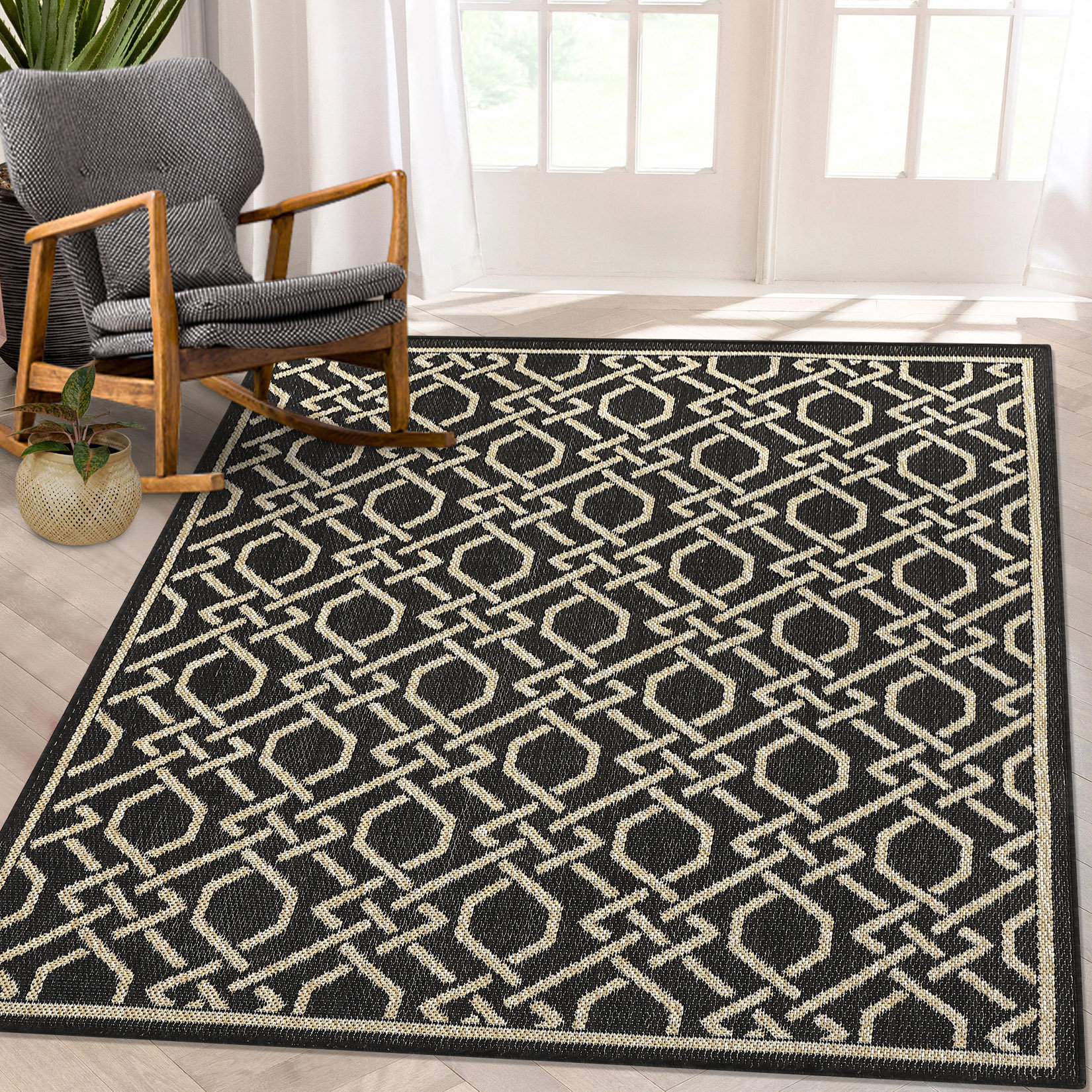 Winston Porter Farsam Area Rug with Non-Slip Backing | Wayfair