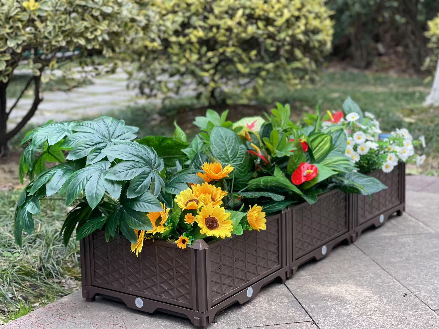 Arlmont & Co. Rectangular Plastic Planter Box For Indoor & Outdoor ...