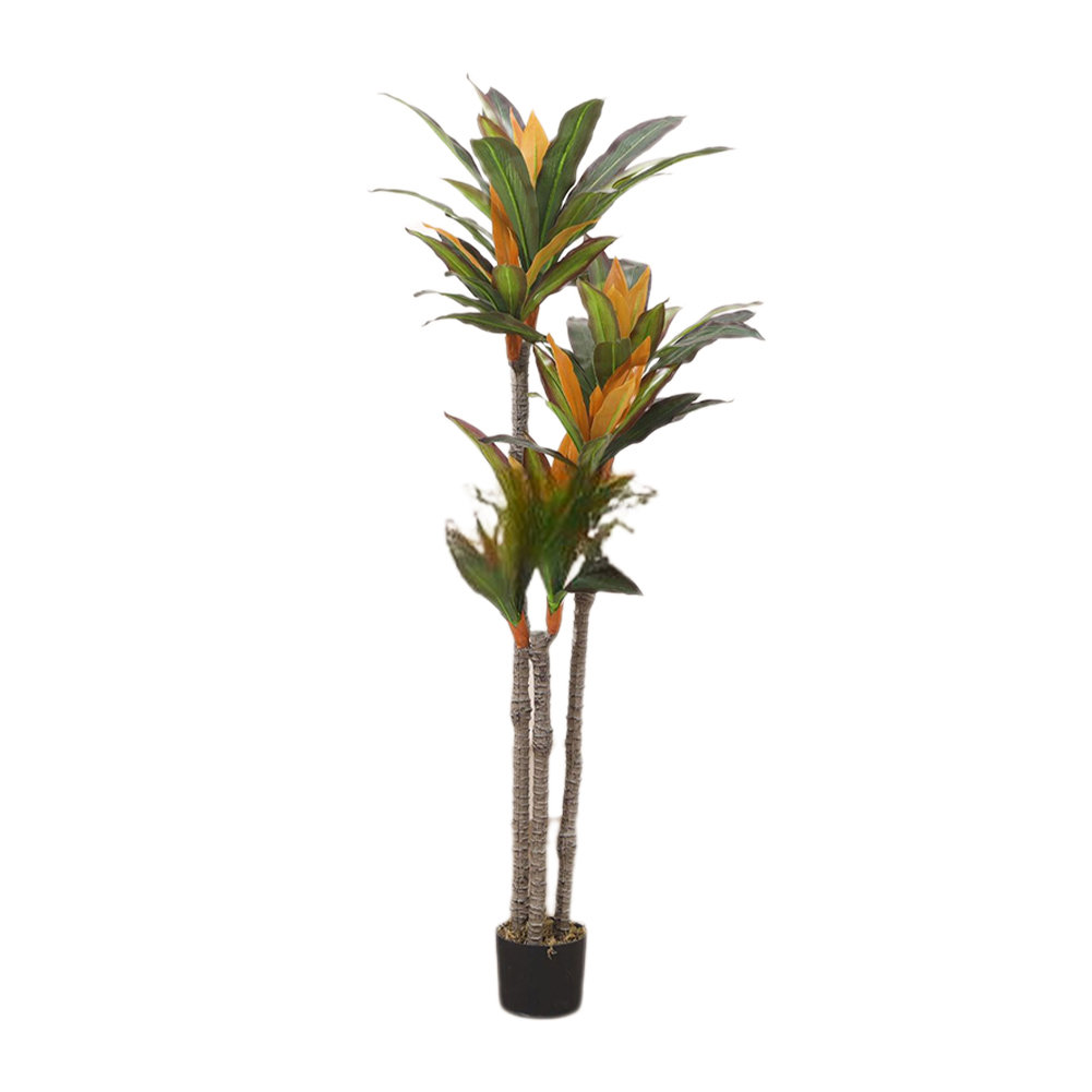 Ebern Designs 3.4FT/4.8FT Dracaena Artificial Plants With Planter ...