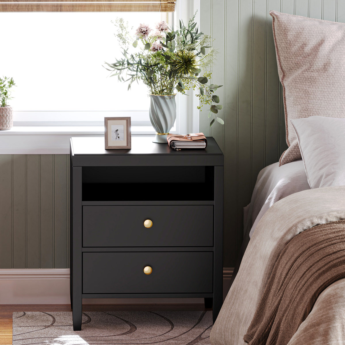 Red Barrel Studio® Mahle Bedroom Nightstand, Wood Night Stand, Bedside ...