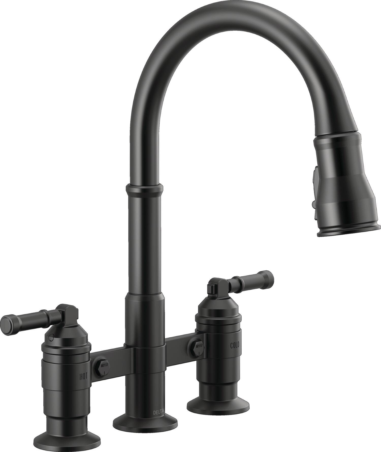 Delta Broderick Pull Down Two Handle Bridge Kitchen Faucet | Wayfair