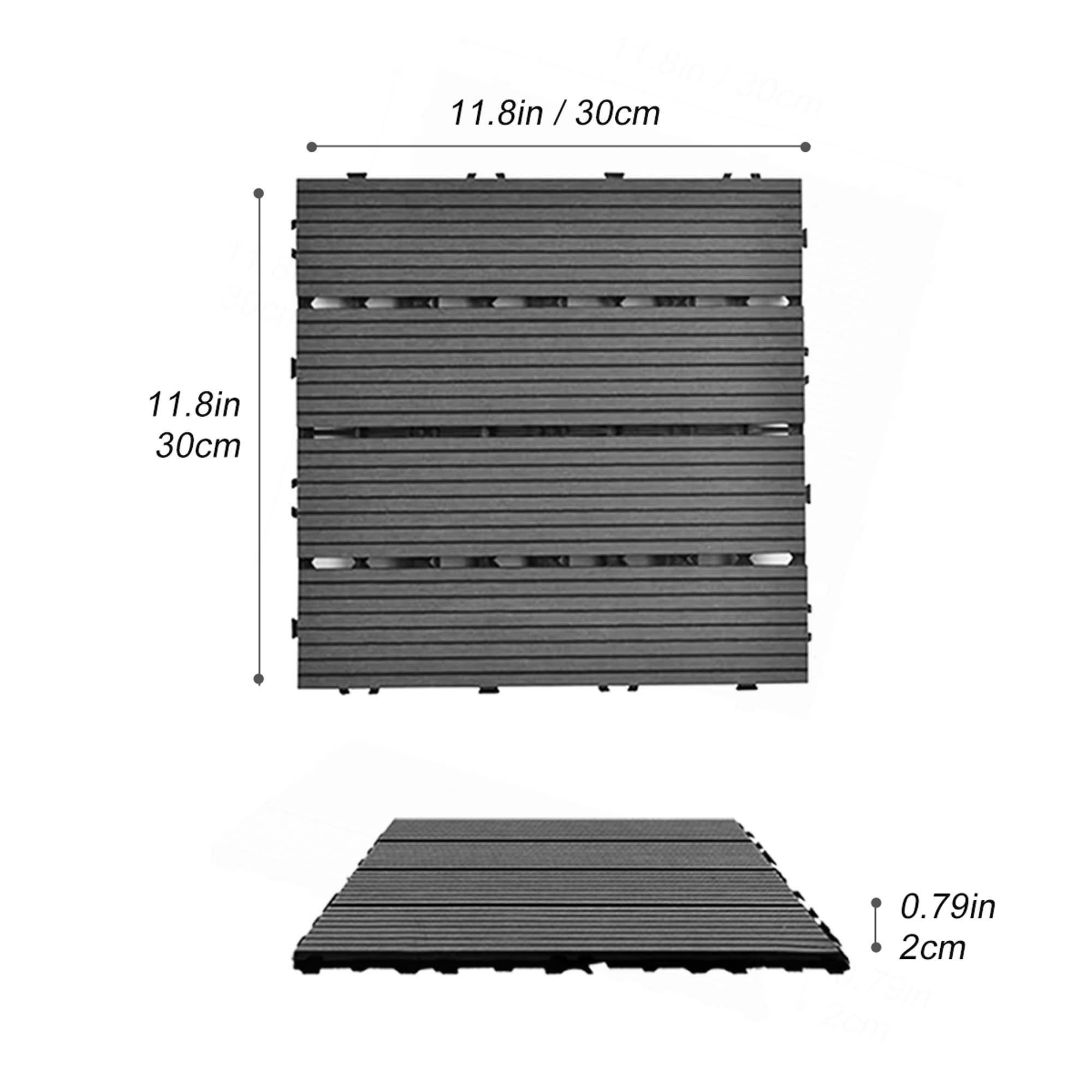 Impact Outdoor Wood Plastic Composite Deck Tiles Set Of 20Pcs ...