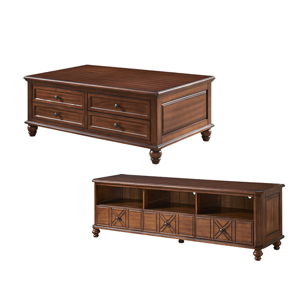 Finaewg American retro style TV stand and coffee table | Wayfair