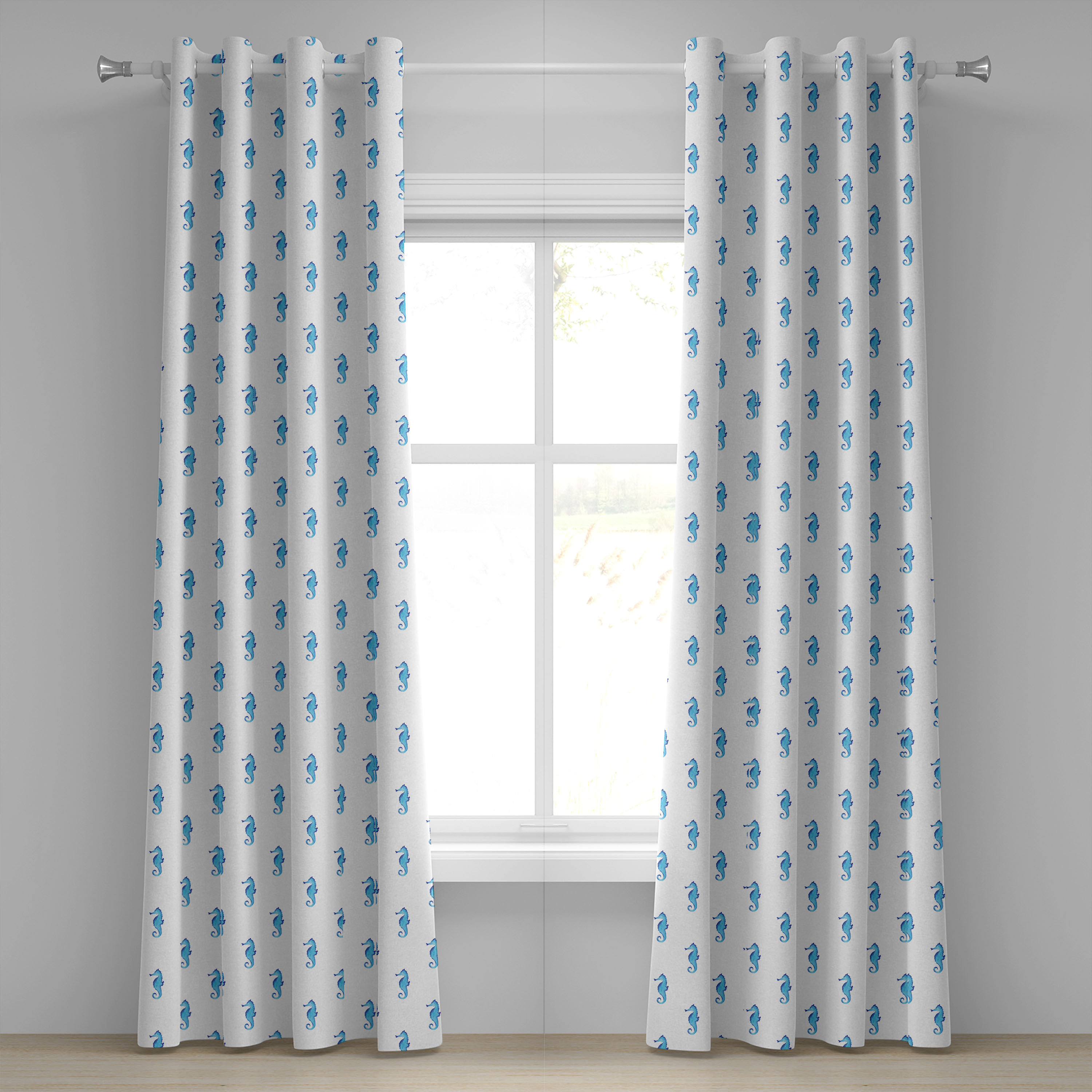 East Urban Home Ocean Grommet Curtain Decorative 2-Panel Window Drapes ...