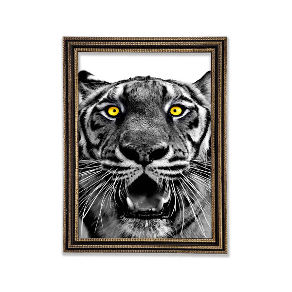 Ebern Designs Yellow Tiger Eyes - Print | Wayfair.co.uk