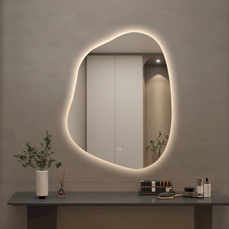 Orren Ellis Irregular LED Lighted Anti-fog Bathroom Vanity Mirror | Wayfair