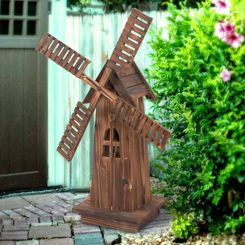 August Grove® Eagleville Weather Resistant Wood Windmill & Reviews ...