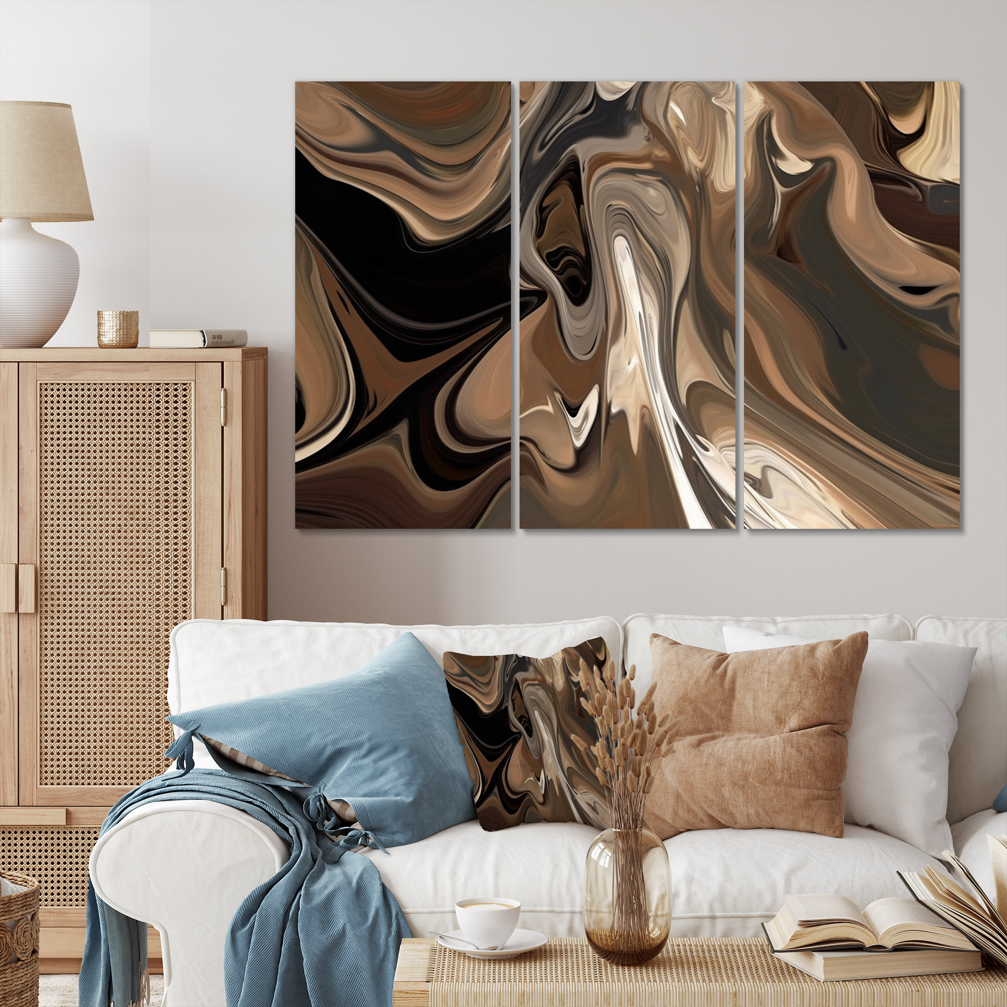 Design Art Fushion Liquid Glam Art I - Abstract Wall Art Prints Set ...