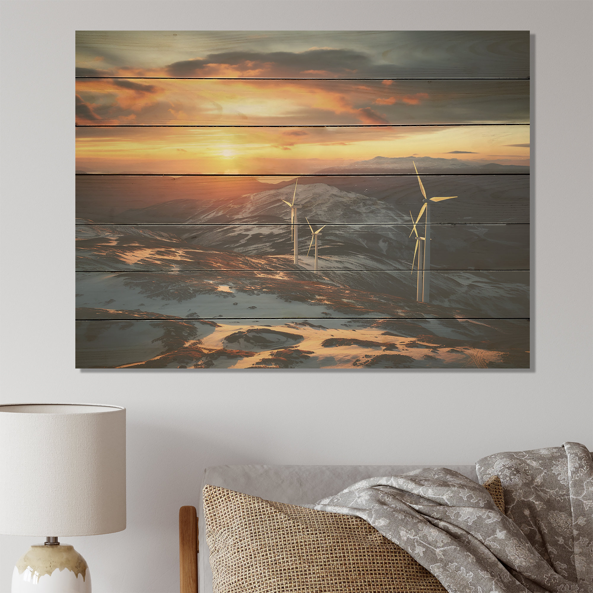 Millwood Pines Sunset Wind Turbines Mountain View VI - Wind Turbines On ...