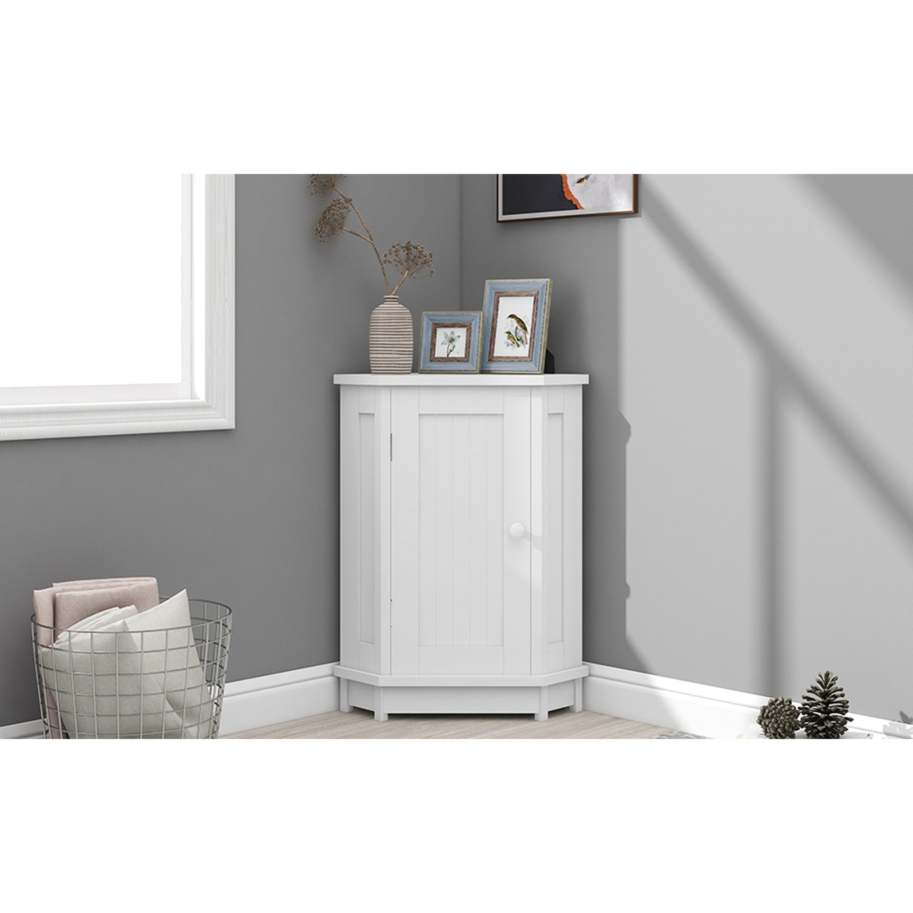Lark Manor™ Elegant Bathroom Storage - Triangle Corner Cabinet ...